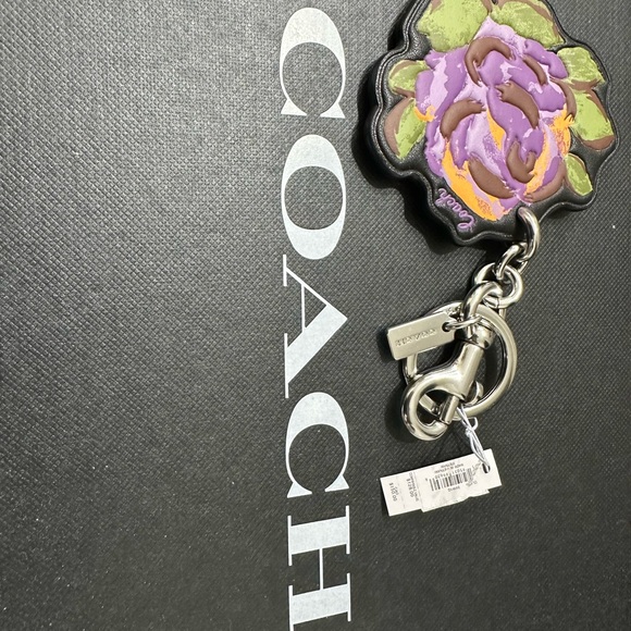 Coach | Accessories | Coach Rose Bag Charm Leatherkeychain Fob Flower ...